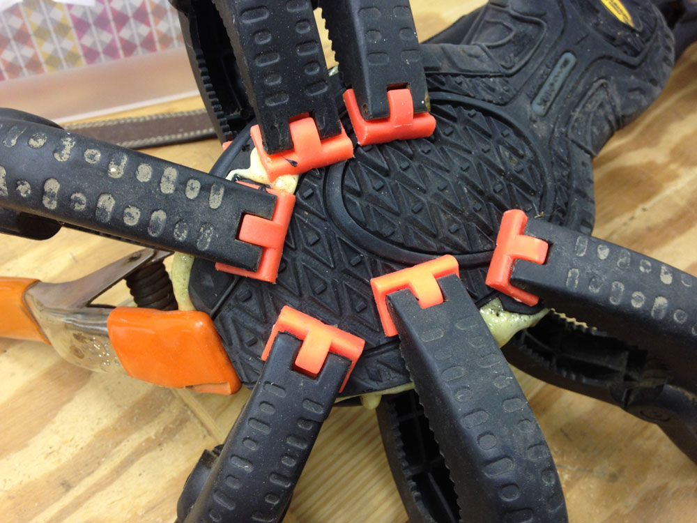 Fixing Workshop Shoes with Spring Clamps – Tips from Sticks in the Mud ...
